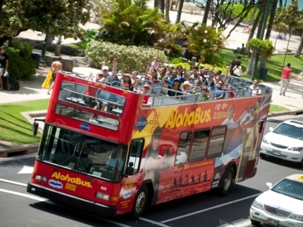 Honolulu Double Decker Sightseeing Bus - Pearl Harbor Arizona Memorial ...