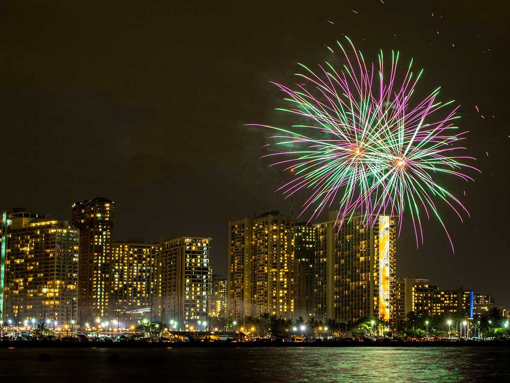 Waikiki Fireworks & Honolulu City Lights Evening Private Boat Charter ...