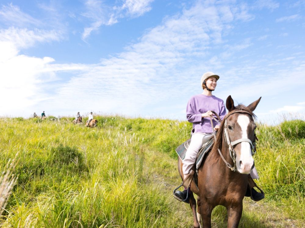 阿蘇 千年の草原で乗馬体験 大自然の中でのピクニックも！ 13歳～参加OK＜4時間／昼食付／阿蘇市＞ | 熊本の観光&遊び・体験・レジャー専門予約サイト VELTRA(ベルトラ)